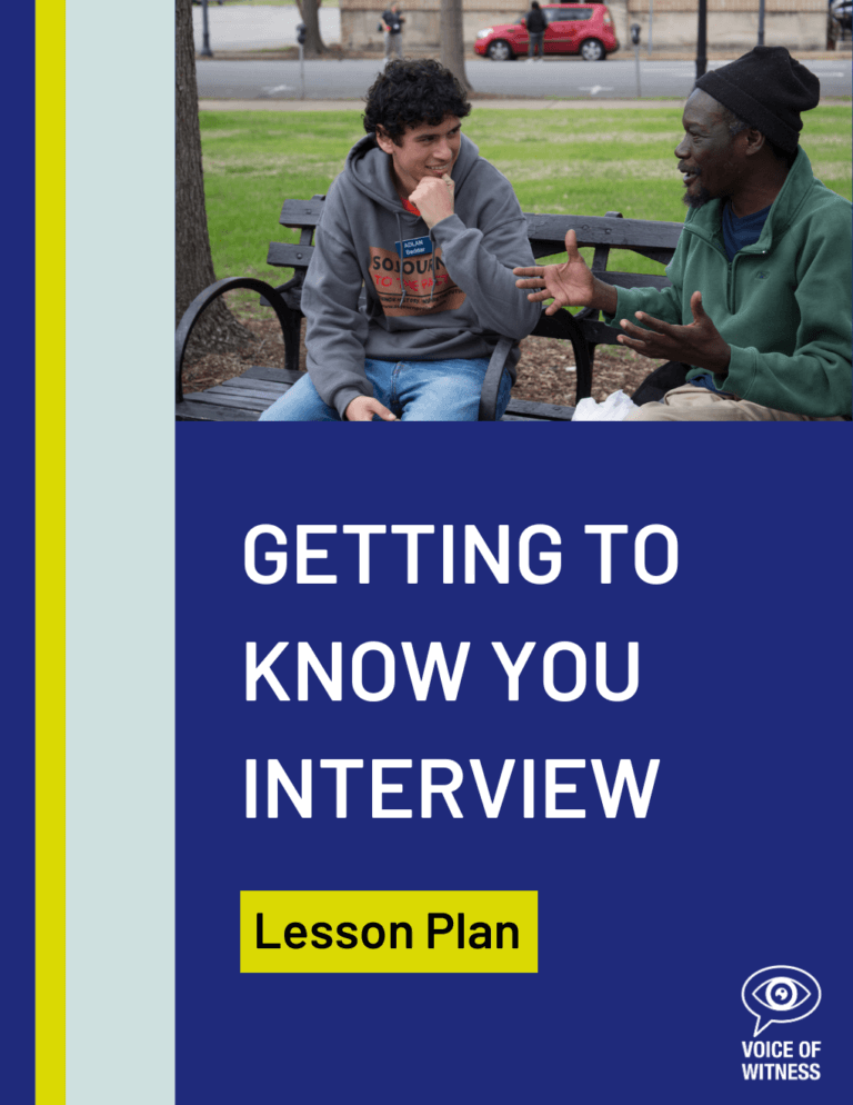 Getting To Know You Lesson Plan – Voice of Witness