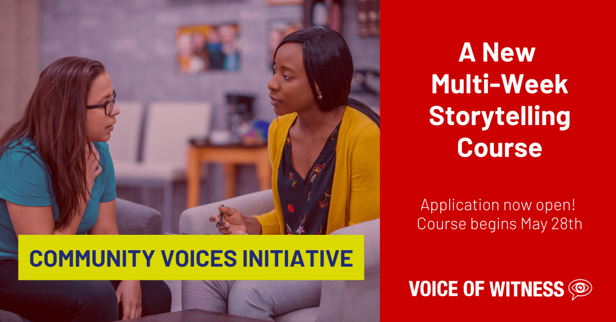 Community Voices Initiative: A New Multi-Week Storytelling Course ...